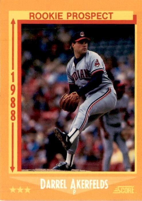 1988 Score #632 Darrel Akerfelds Pitcher "Rookie Prospect" Cleveland ...