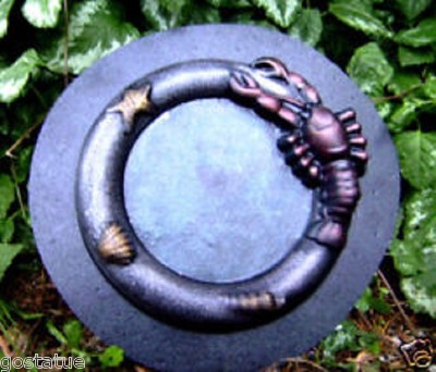 Lobster birdbath mold concrete plaster cement fish feeder mould 10" x 1 ...