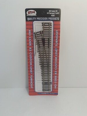 Atlas HO Scale Code 83 Custom Line Left Hand #4 Turnout #561 | eBay