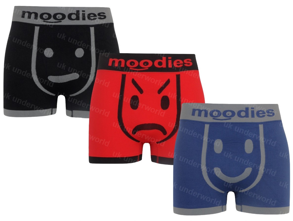 3 Pairs Moodies Mens Seamless Boxer Shorts Trunks Briefs Adults ...