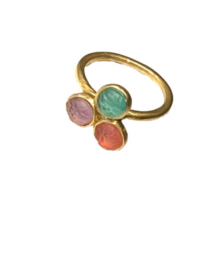 MICHAEL VINCENT MICHAUD ROUND GLASS SMALL MULTI COLOR RING 3004 M1 | eBay