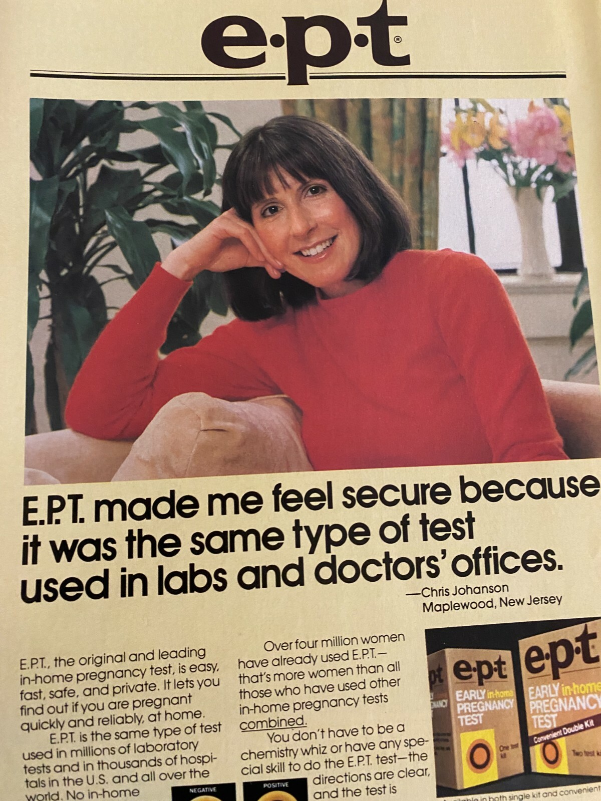 E.P.T., EPT, Home Pregnancy Test Kit, Full Page Vintage Print Ad | eBay