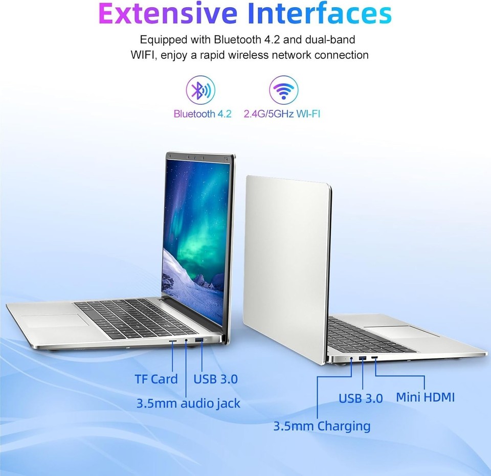 SGIN Laptop M15,15.6 Inch, 4GB, 128GB SSD LaptopsComputer Celeron Dual ...