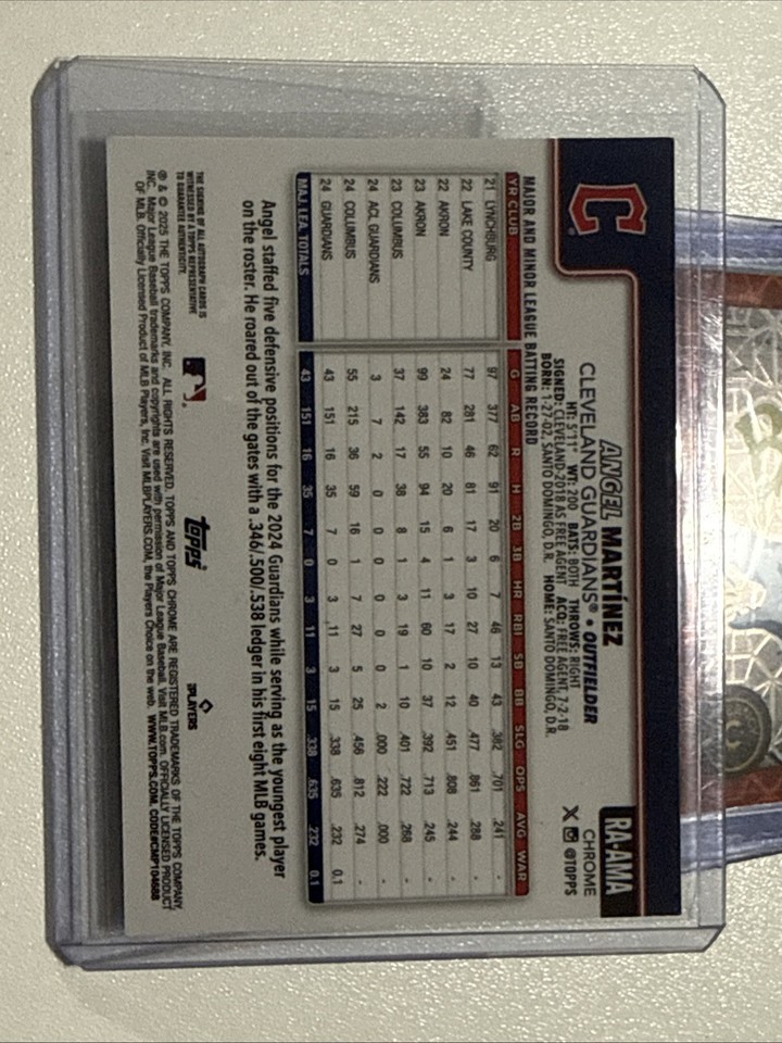 2025 Topps Chrome Angel Martinez Rookie Auto RC Rookie Card #RA-AMA ...