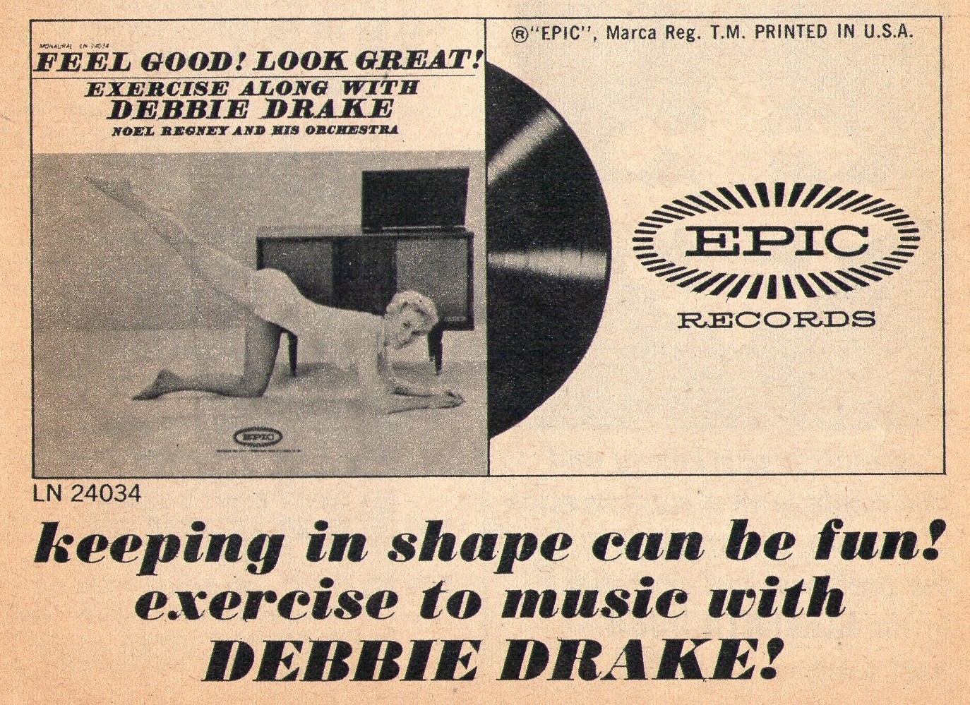1963 TV MUSIC AD EXERCISE WITH DEBBIE DRAKE NOEL REGNEY & ORCHESTRA ...