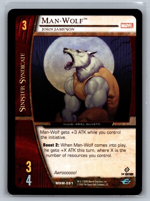 Vs System TCG Man-Wolf, John Jameson #MSM-081 1st Edition Web of Spider ...