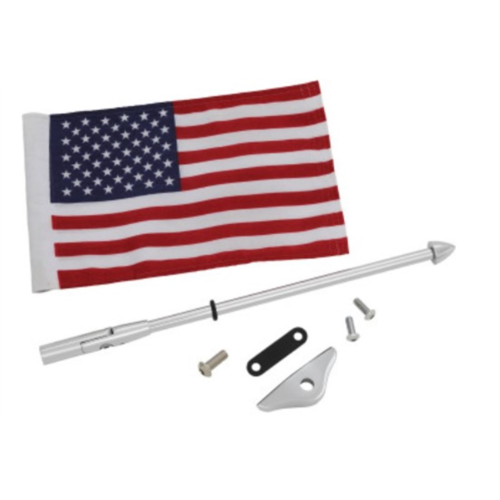 Show Chrome Folding Flag Pole - Chrome with US Flag - GL1800 52-965 ...
