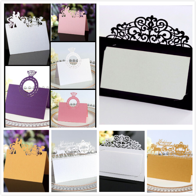 Laser Cut Wedding Name Placecards Custom Wedding 3D Wood Place Cards,