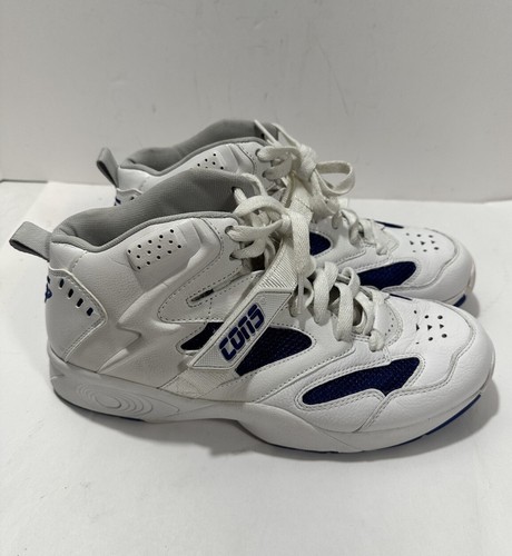 Vintage 90s Sz 11.5 Converse Cons White Blue Basketball Sneakers MENS ...