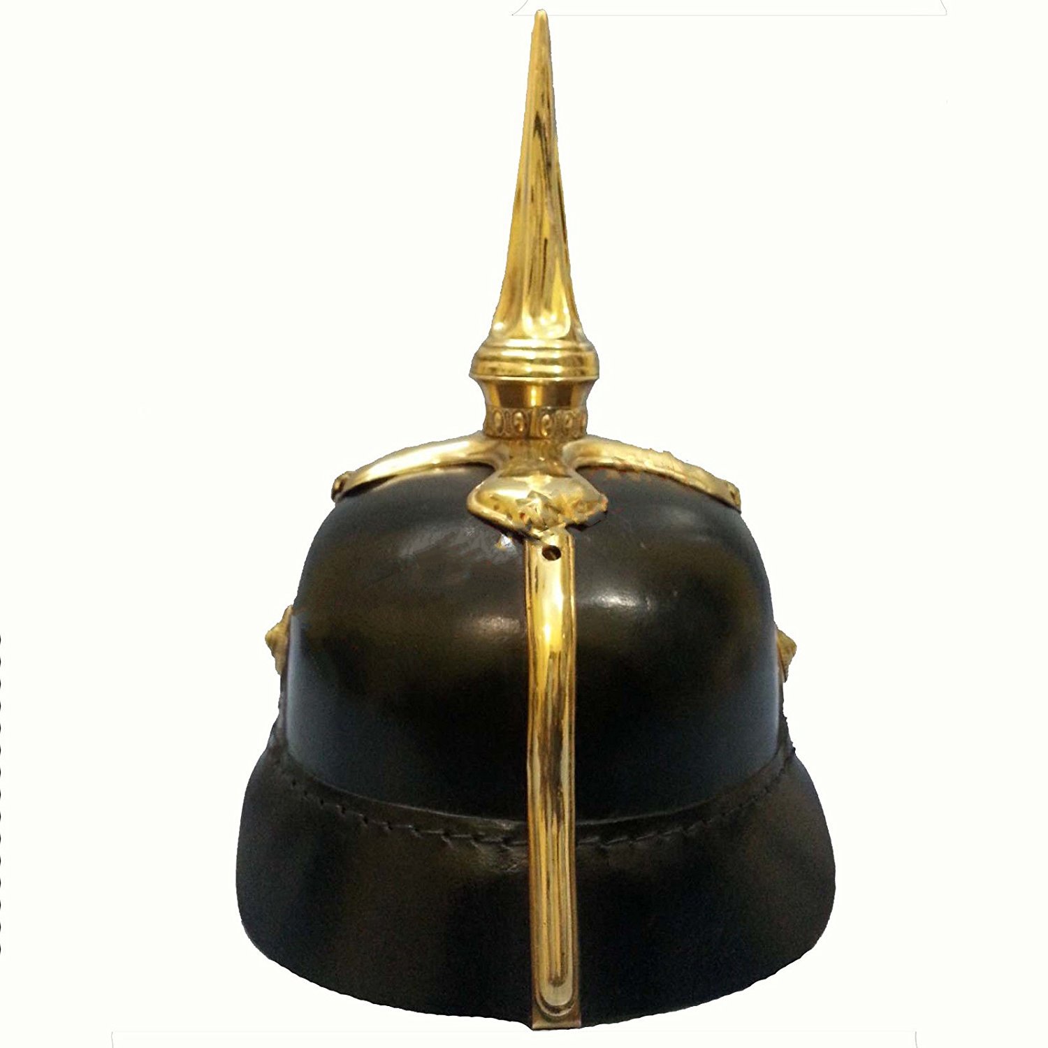 Brass German Prussian Pickelhaube Spiked Helmet Incl. Leather Inlet ...