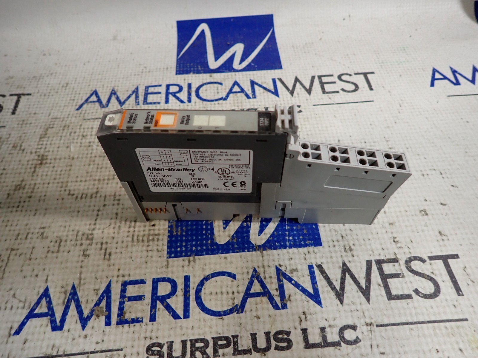Allen Bradley 1734-0W2 Relay Output Ser B REV A01 with 1734-RTB, 1734 ...