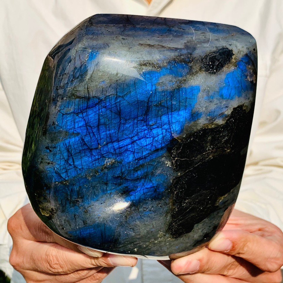 5.15LB Natural Labradorite Quartz Crystal Freeform Mineral Specimen ...