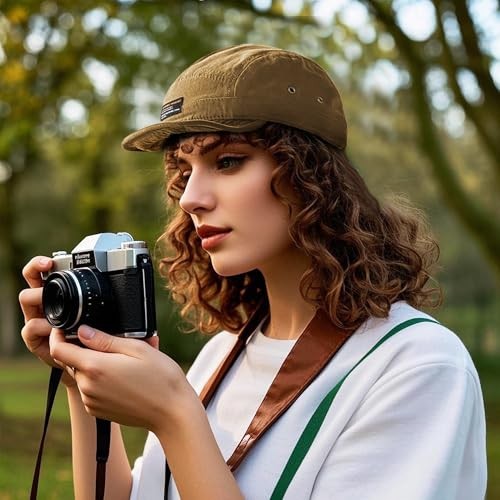 Short Brim Baseball Cap 5 Panel Hat Soft Short Bill One Size Dy09-khaki ...