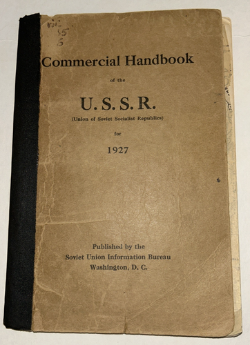 1927 Commercial Handbook U.S.S.R. Union of Soviet Socialist Republica ...