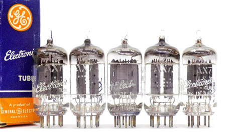 5 Nice Tested Vintage General Electric 12AX7/ECC83 Long Gray Plates ...