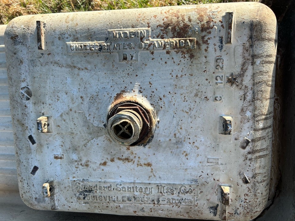 Antique High Back Farmhouse Cast Iron Porcelain Kitchen Sink 42x20 ...