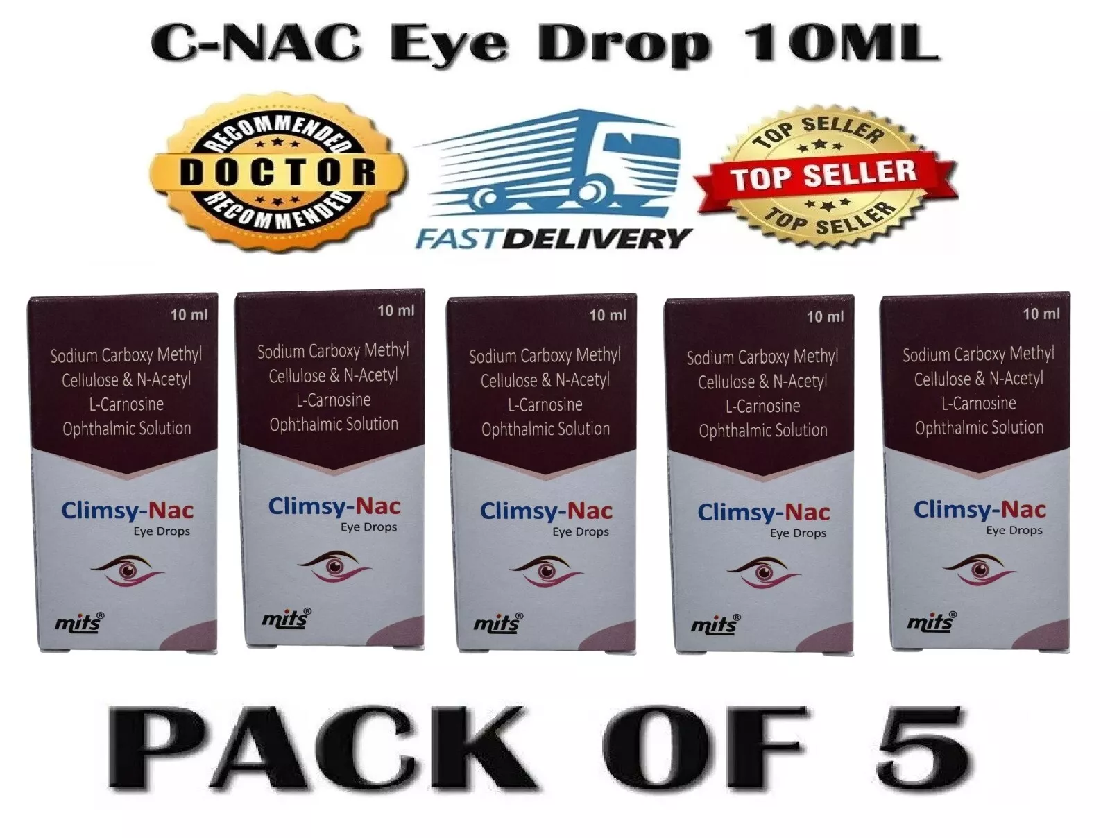 C-NAC Eye Drops N-Acetyl-Carnosine C NAC Eye Drops 10ml ( Long Exp Sep ...