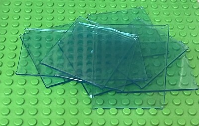 Lego 10 pieces Trans-Light Blue Glass panel 1x6x6 / City / Friends home ...