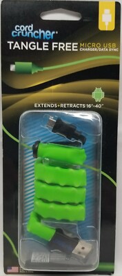 CORD CRUNCHER TANGLE-FREE MICRO-USB CABLE - 16"-40" - NIP | eBay