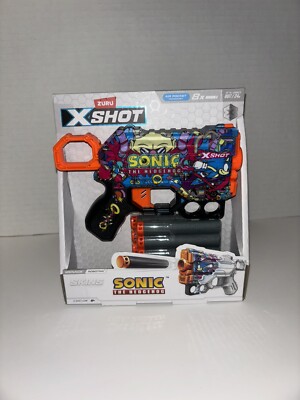 New ZURU X-Shot SONIC THE HEDGEHOG Dart Gun Toy Menace ROBOTNIK Skin w ...