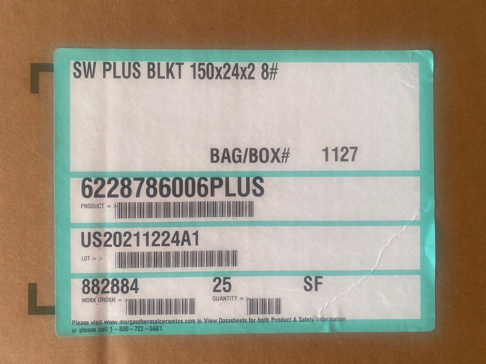 2" SuperWool Plus 12x24" Ceramic Fiber Blanket ALTERNATIVE Thermal ...