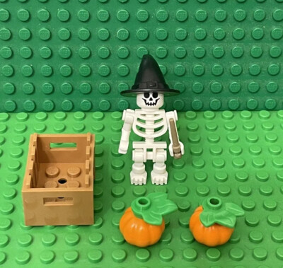 Lego Halloween Skeleton Mini Figure With Wizard Hat,Magic Wand,2 ...