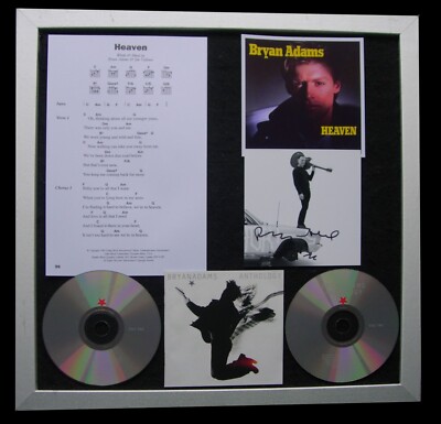 BRYAN ADAMS+SIGNED+FRAMED+HEAVEN+RECKLESS=100% AUTHENTIC+EXPRESS GLOBAL ...