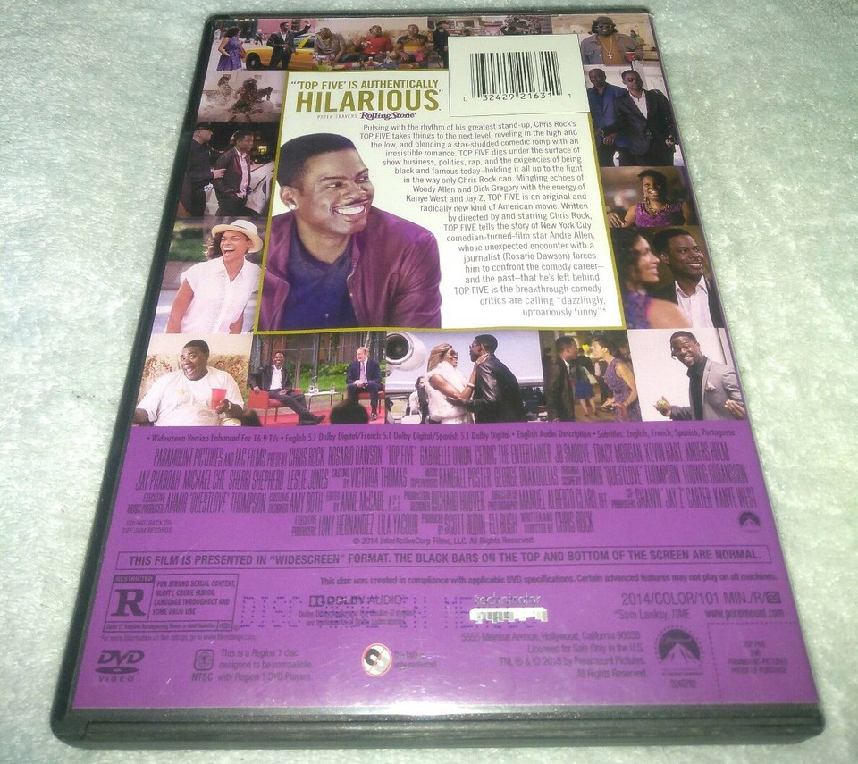 Top Five (DVD, 2015) Chris Rock, Rosario Dawson 32429216311| eBay