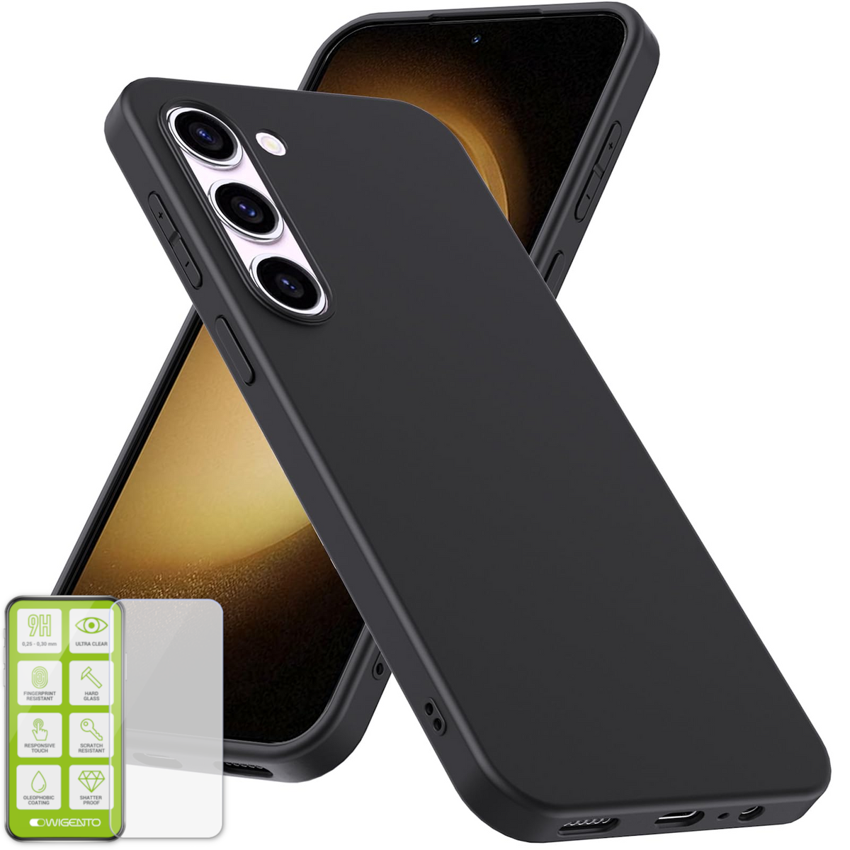 Für Samsung Galaxy S24 Cover Handy Tasche TPU Hart Glas Panzer Folie ...