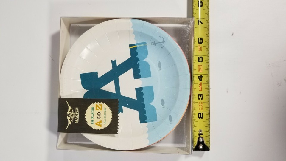 Magpie A to Z Alphabet Paper Plates Birthday Party Kids Toddlers 26 ct ...