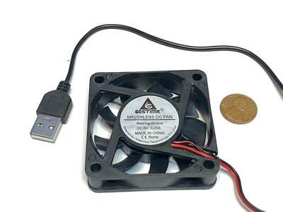 USB plug Brushless Cooling Fan 5V 60mm x 15mm Computer Heatsink 6015 ...