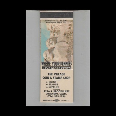 Matchbook Cover The Village Coin & Stamp Shop Anaheim CA | eBay