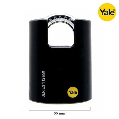 Yale 50mm brass shrouded padlock with steel shackle Y121/50/132/1 ...