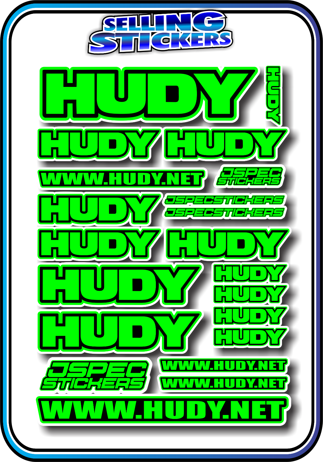 HUDY RC STICKER SET BRAND EP IC LOGO TOOL 1/12 1/10 1/8 CAR BUGGY XRAY ...