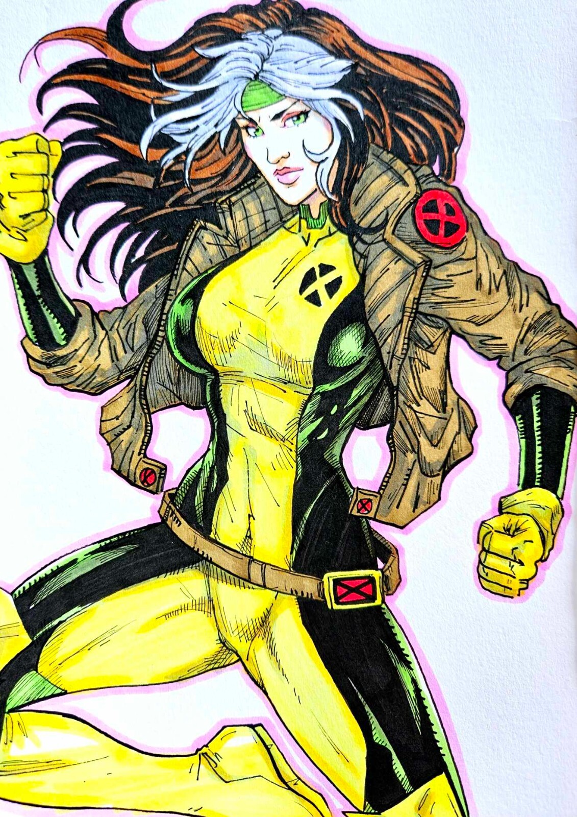 Rogue,fan art,drawing,markers,comics,manga,painting X-men | eBay