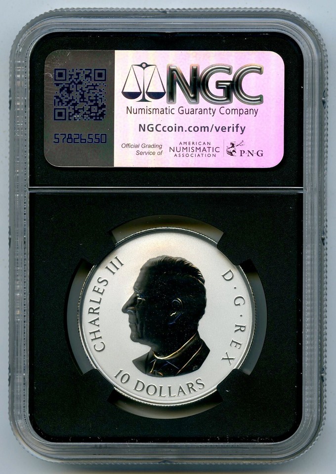 2025 $10 CANADA .9999 SILVER NGC REV PROOF PF70 GLEAMING MAPLE LEAF ...