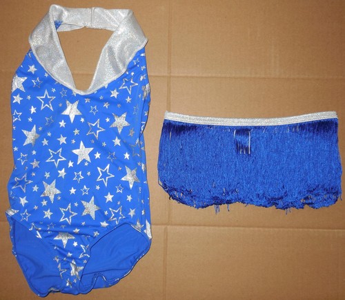 NWT Dance Costume Dress Up Pageant Leotard and Fringe Skirt 2 Pc Set ...