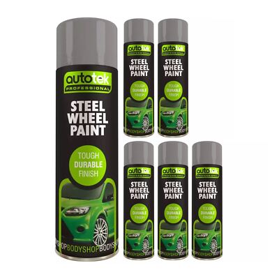 AutoTek Steel Wheel Aerosol Spray Paint 500ml x6 | eBay
