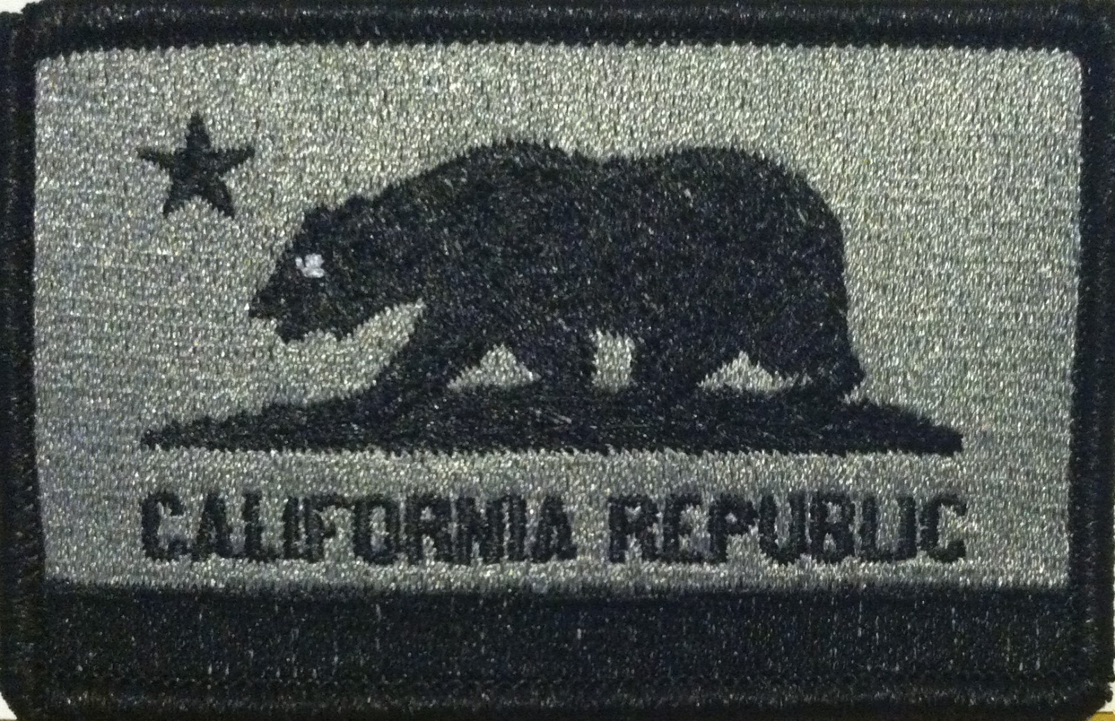 CALIFORNIA Flag Iron-On Patch Black & Gray Tactical Version Black ...