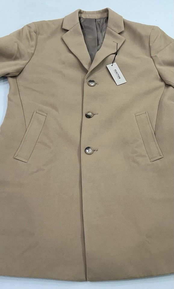 Kenneth Cole Reaction Men's Classic Overcoat Jacket, Tan Size 42 Short ...