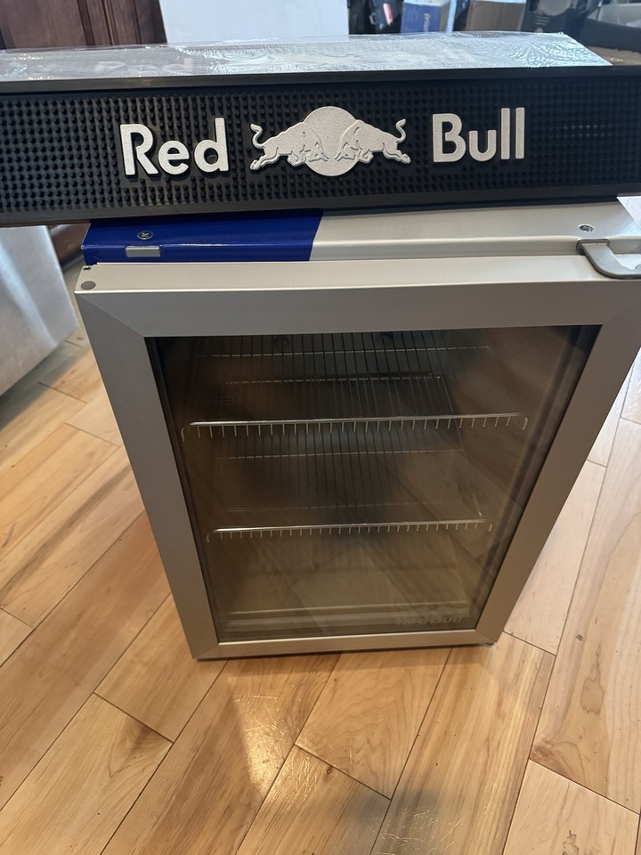 Red Bull Mini Fridge Display Refrigerator 1.8 ft³ 23”X17x16 Holds 78 ...