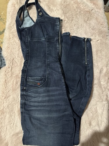 Diesel Women's Sweatpants Overall/ Denim With Zipper Front And Button ...