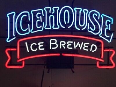 New Icehouse Ice Brewed Beer Neon Light Sign 24"x20" Lamp Poster Real ...