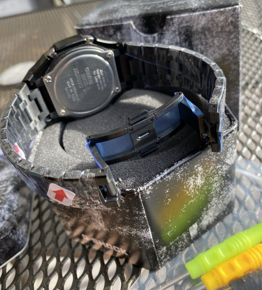 New Casio G-Shock GA2100 BLACKOUT Custom MOD All Black Color Stainless ...