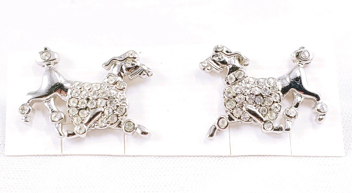 W) vintage Prancing Fancy French Poodle Show Dog Rhin… - Gem