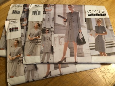 🌹 VOGUE #2102 - LADIES WARDROBE-JACKET-DRESS-TOP-SKIRT & PANTS PATTERN ...