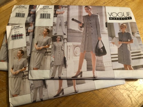 🌹 VOGUE #2102 - LADIES WARDROBE-JACKET-DRESS-TOP-SKIRT & PANTS PATTERN ...