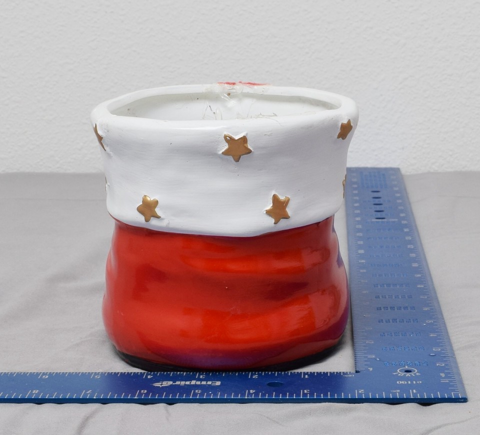 Christmas ~ Santa Boot ~ Pottery Planter Vase Scuffs | eBay