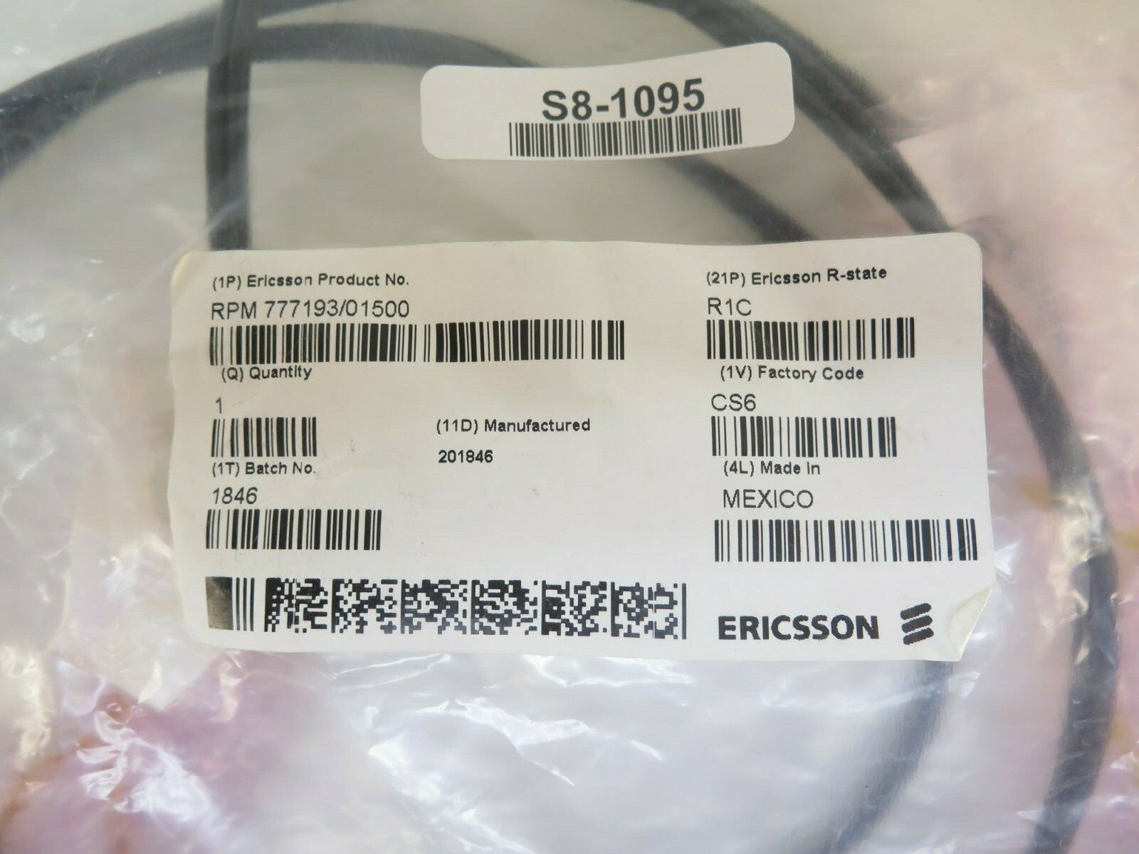 *LOT OF 5* Ericsson RPM777193/01500 R-State R1C Communication Cable RPM ...