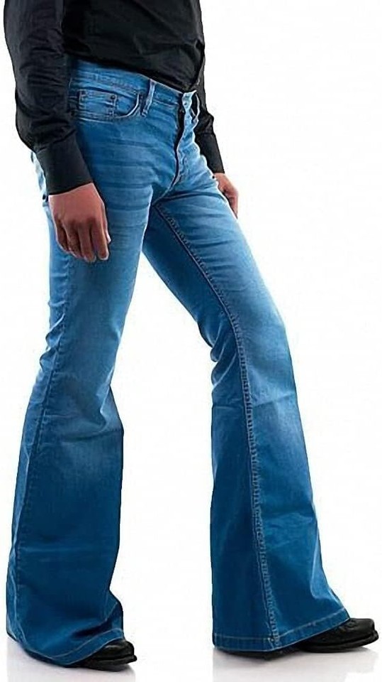 Men's Vintage Bell Bottom Jeans 60S 70S Outfits Disco Pants Flared ...